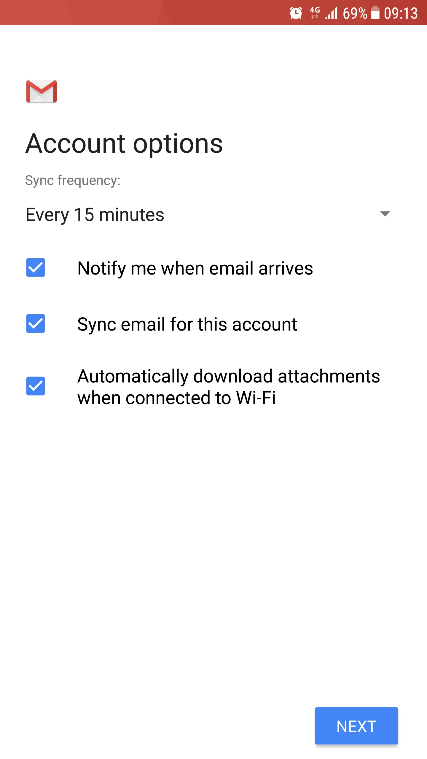 Automatic configuration of an email inbox in Gmail on Android | Hostico