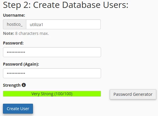 Creating a database in the cPanel using MySQL Database Wizard | Hostico